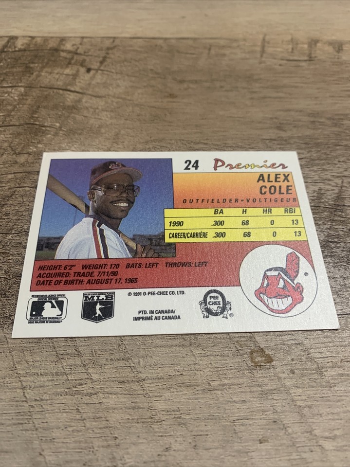 1991 OPC O-Pee-Chee Premier Baseball #24 Alex Cole Cleveland Indians | eBay