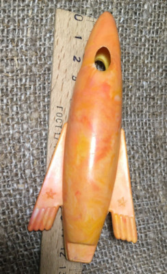 Vintage Soviet Russian Plastic Children's Rocket Spaceship Whistle Toy ...