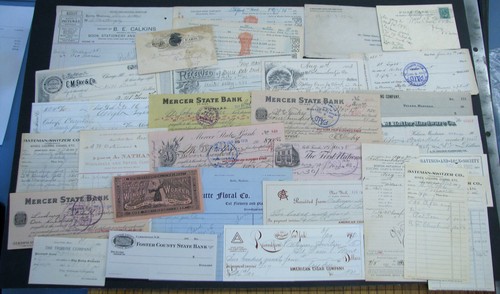 #72 - 30 old MONTANA & DAKOTAS & MISC paper / ephemera items checks, billheads | eBay