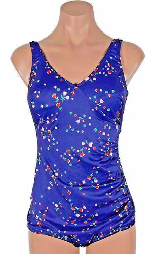 Vtg Maxine of Hollywood Blue Metallic 14 One-Piece Retro Pointy Bra 40s ...