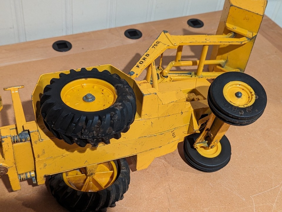 Vintage 1960s ERTL FORD 750 Backhoe Loader Diecast Model 30" LONG MADE ...