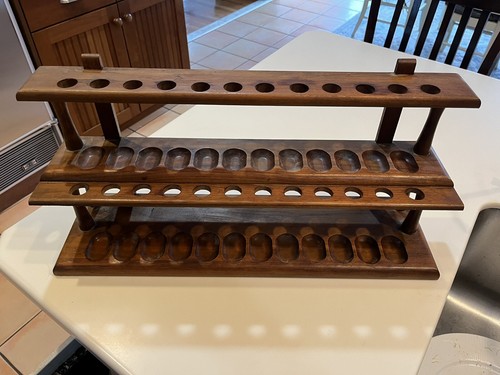 Decatur Industries 24 Pipe Display Stand With Walnut | eBay