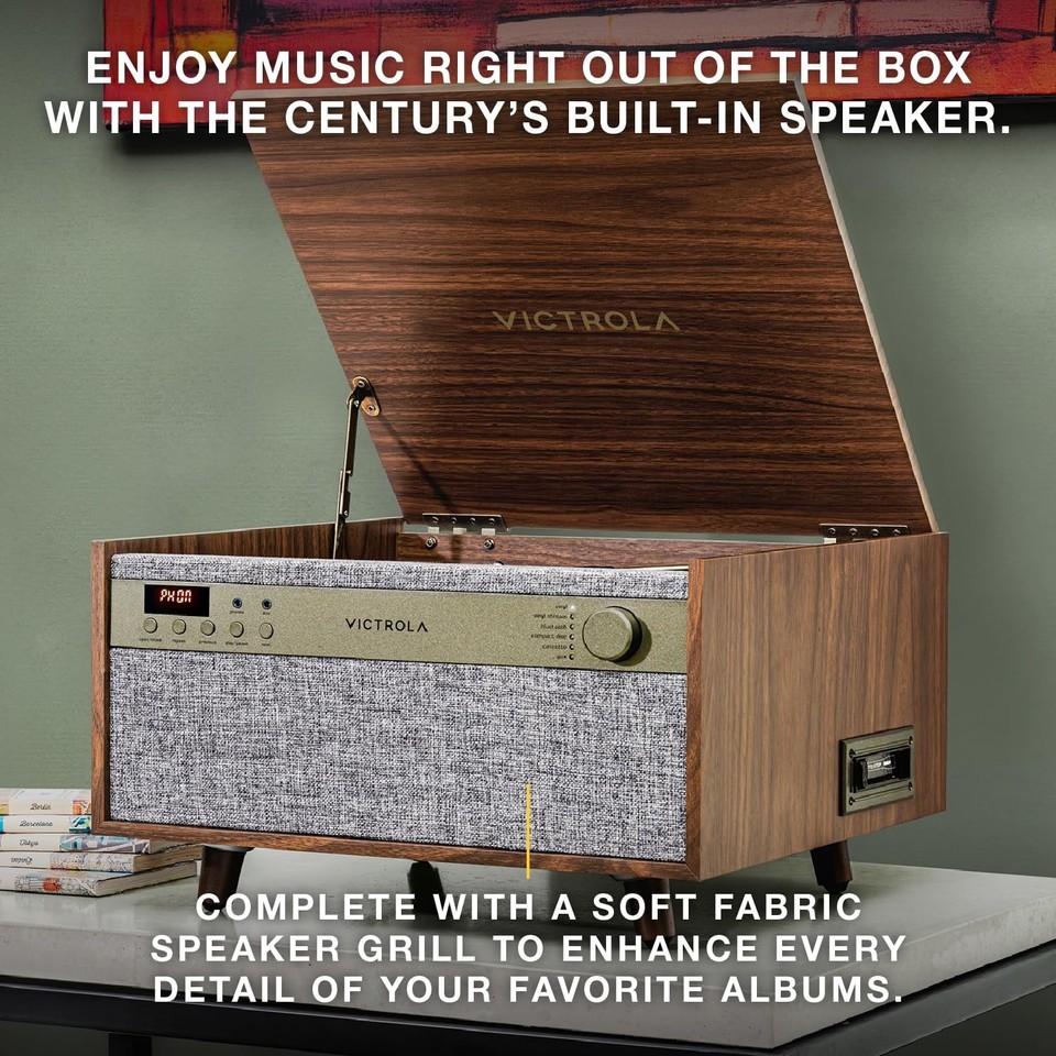 Victrola Century 6-in-1 Vinyl Record Player & Music Center – 3-Speed ...