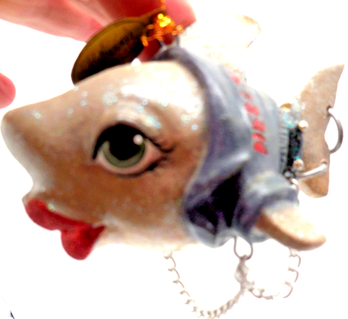 Katherines Collection Kissing Fish Ornament Hells Angel Shark | eBay