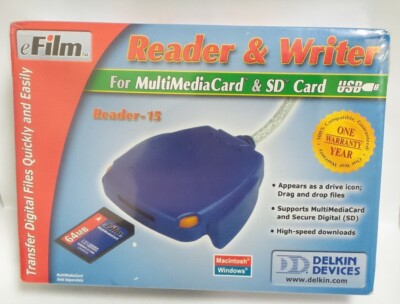 Delkin eFilm USB MultiMedia and Secure Digital Card Reader (DDREADER-15 ...