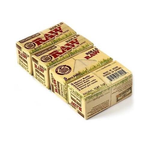 100% RAW Thin Smoking Rolling Papers Classic King Size 5m Rolls Papers ...