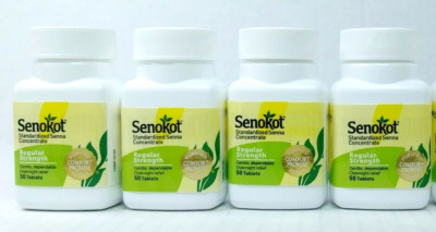 4x Senokot Regular Strength Laxative Gentle Overnight Relief 50 Tablets ...