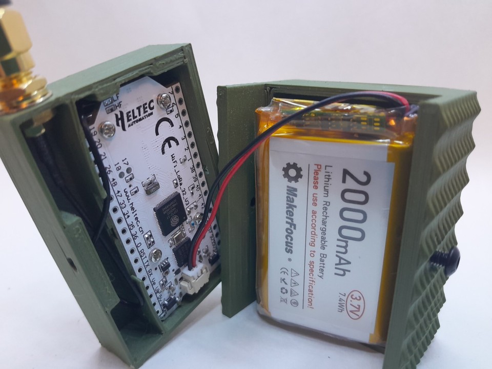 Heltec V3 Meshtastic case node case Holds 2000mah batt holds 3D printed ...