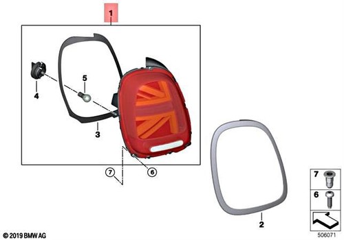 Genuine Mini Cooper JCW One F55 F56 F57 Tail Light Rear Lamp Right ...