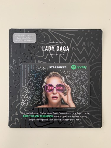 Starbucks Spotify Limited Edition Gift Card Lady Gaga, $0 balance, New ...