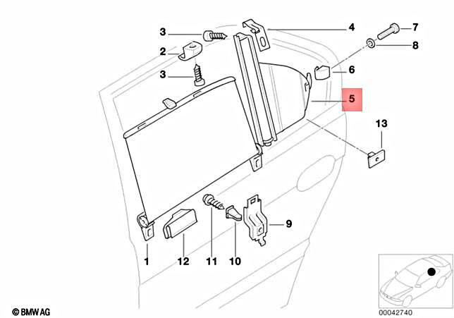 Genuine BMW E38 725tds 728i 728iL 730d Left Rear Door Sun Blind ...