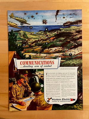 1942 Vintage Print Ad Western Electric Arsenal of Communications WW2 10 ...