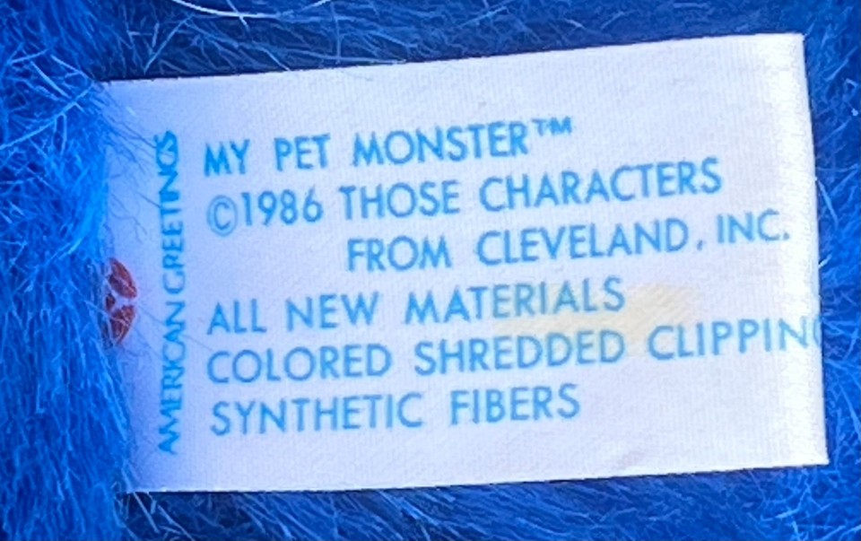 Vintage 1986 My Pet Monster Plush AmToy American Greetings Characters ...