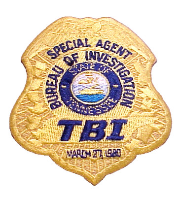 TENNESSEE BUREAU OF INVESTIGATION 1988 TBI 3 3/4" OBSOLETE POLICE PATCH ...