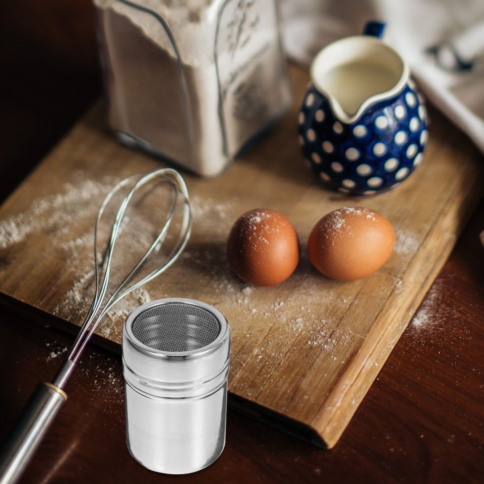 Sugar Powder Shaker Stainless Steel Cocoa Chocolate Dispenser With Fine ...