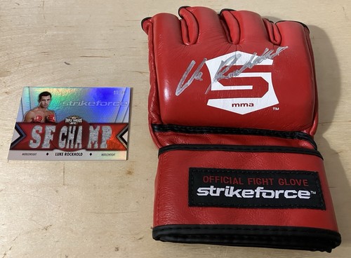 Luke Rockhold Signed Strikeforce Glove Topps UFC Fighter Worn Shirt ...