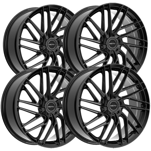 (Set of 4) Motiv 429B Align 17x7.5 5x108/5x4.5" +40mm Gloss Black ...