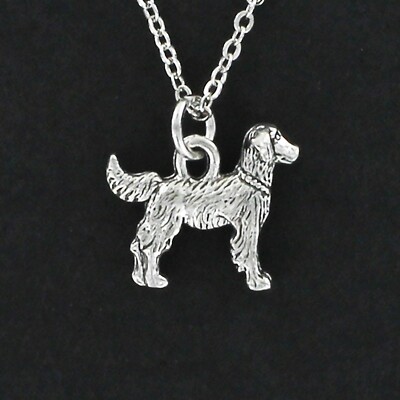 Golden Retriever Dog Necklace - Pewter Charm on Cable Chain Pet Animal ...