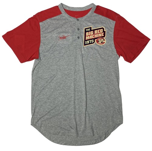 NIKE THE BIG RED MACHINE 1975 CINCINNATI REDS DRI FIT 3 BUTTON T-SHIRT ...