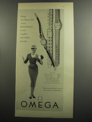 1953 Omega Watches Ad - Omega and Omega alone creates watch fashions | eBay