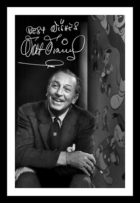 WALT DISNEY AUTOGRAPHED SIGNED & FRAMED PHOTO PRINT | eBay UK