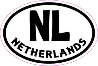 3X2 Oval NL Netherlands Sticker Vinyl Cup Decals Bumper Stickers Travel ...