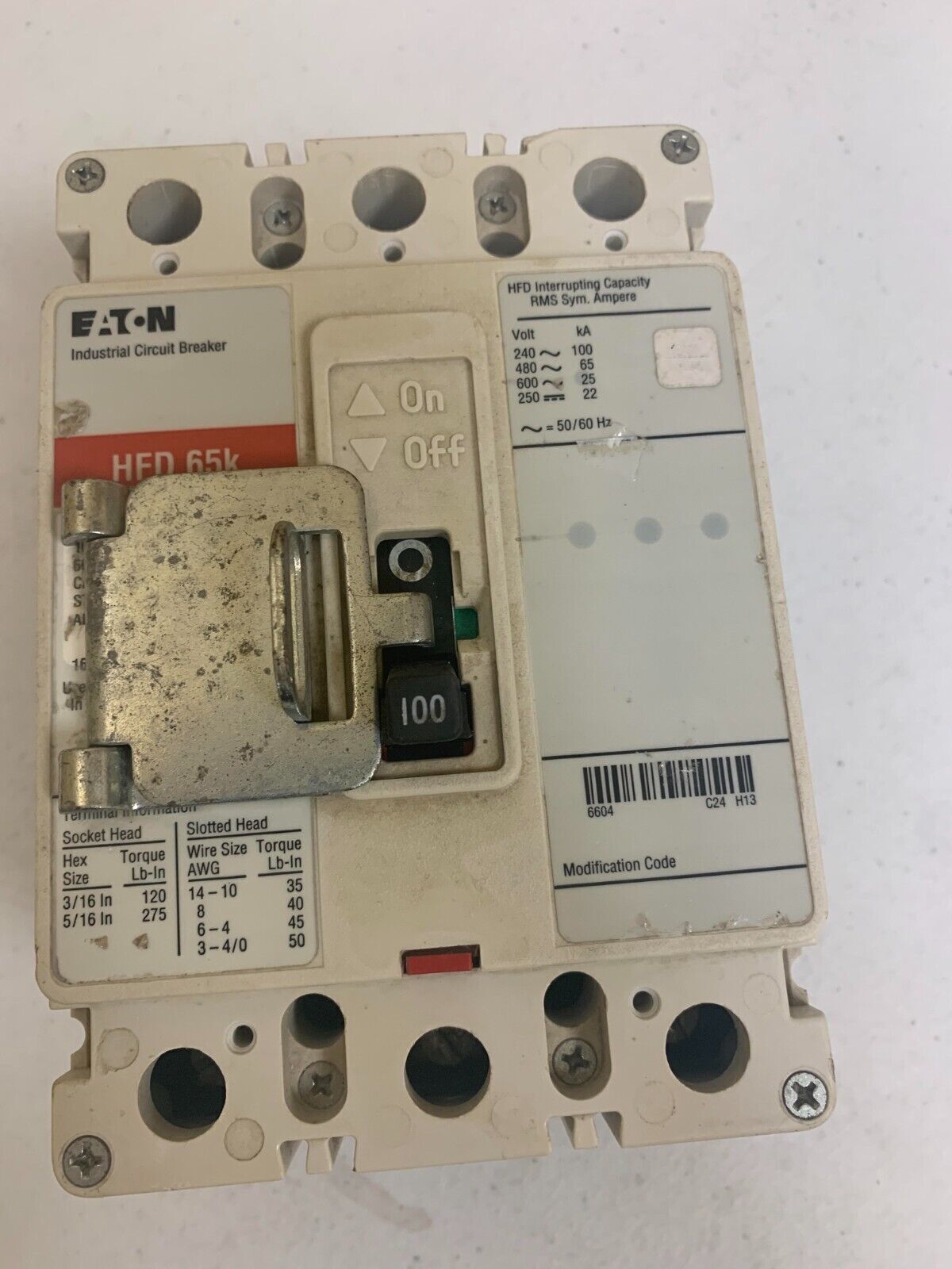 Eaton HFD3100 100A Circuit Breaker for sale online | eBay