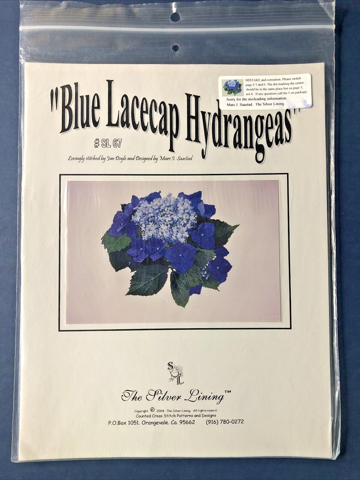 Blue Lacecap Hydrangeas The Silver Lining Marc Saastad Cross Stitch ...