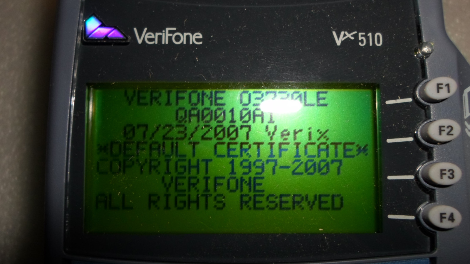 VERIFONE-VX510/VX510LE OMNI 5100 CREDIT CARD TERMINAL W/A/C ADAPTER ...