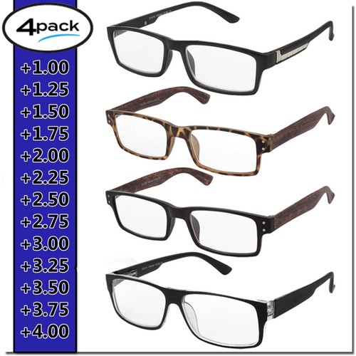 Reading Glasses Mens Womens Readers 4 Pack Assorted Readers Multipack ...