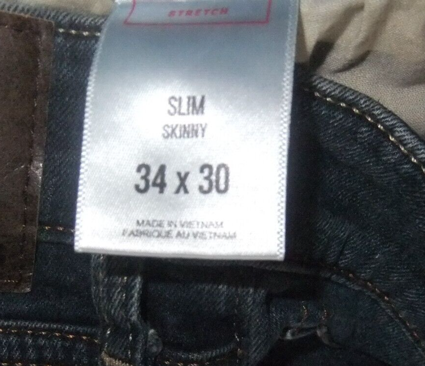 Express Rocco Slim Fit Skinny Leg Moto Denim Jeans Stretch Men's 34x30 ...