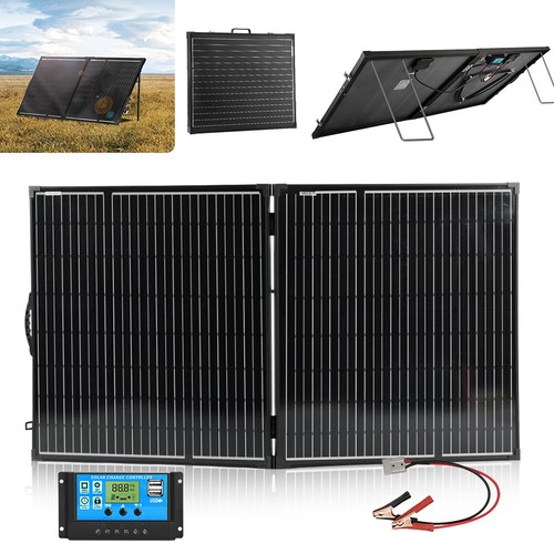 300W 12V Portable Solar Panel with Charger Controller Foldable Solar ...