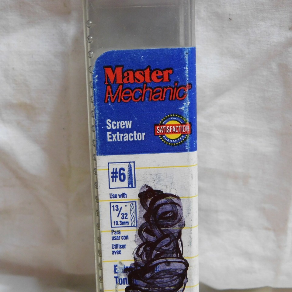 Master Mechanic Screw Extractor #6 Use with 13/32" Drill Bit - Made in ...