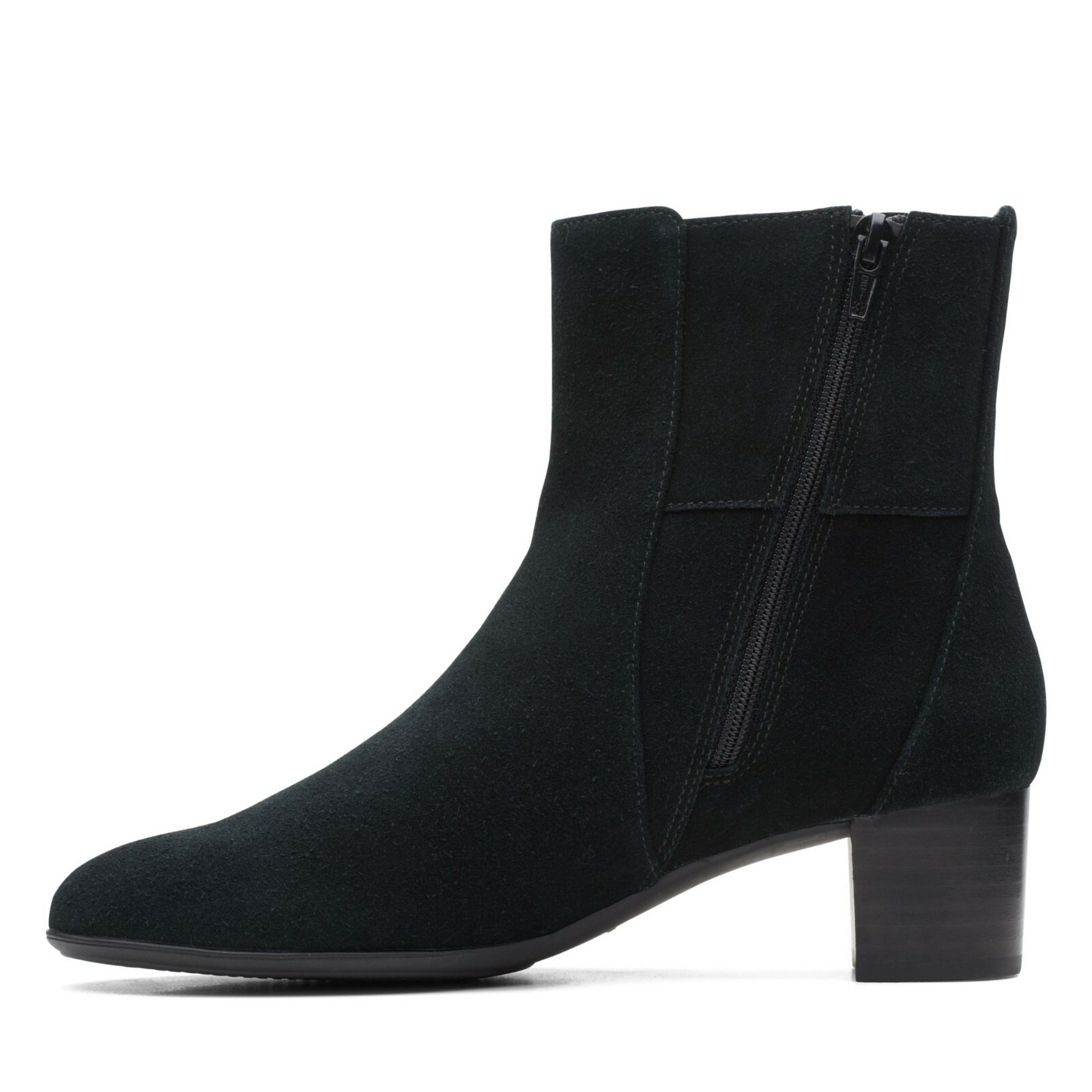 CLARKS UNSTRUCTURED UN COSMO VIBE BLACK SUEDE ZIP UP ANKLE BOOTS. D FIT ...