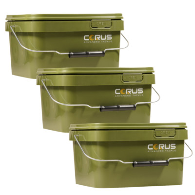 3 SQUARE FISHING BUCKET 5L BAIT BUCKETS FOR BOILIES PELLETS CARP ...