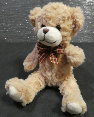 SOFT PLUSH TAN & WHITE TEDDY BEAR FROM SUNKID GERMANY WITH NECK TIE 8 ...