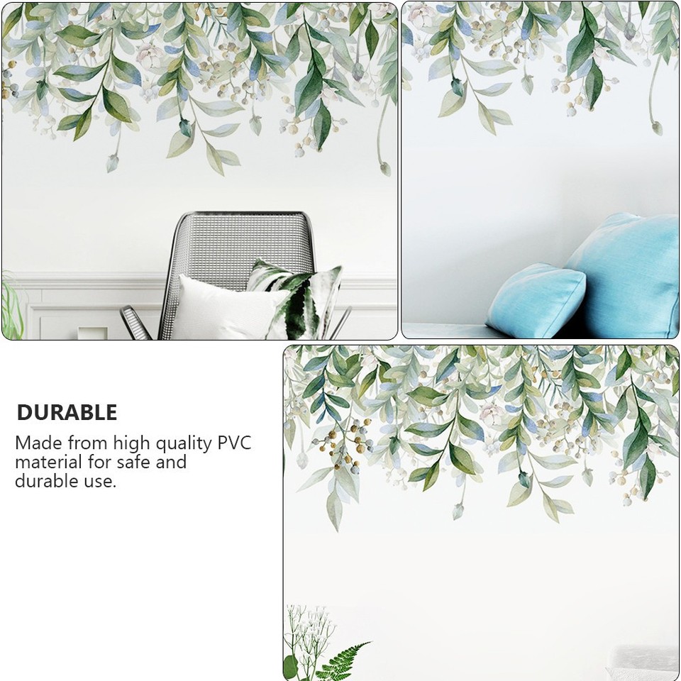 2 Pcs PVC Wall Leaf Pattern Decorative Wall Paper for Art Room | eBay ...