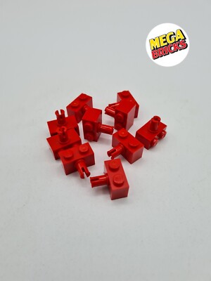 LEGO LOT 10 X BRICK 1X2 W HORIZONTAL SNAP ROUGE REF 44865 / 6393320 ...