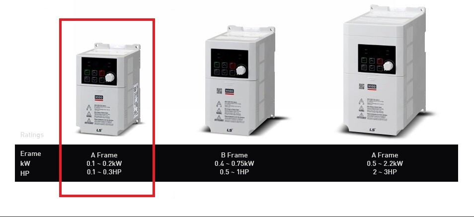 LS M100 LSLV0002M100-1EOFNA 200VAC 0.2KW 1 Phase Ultra Compact Micro ...