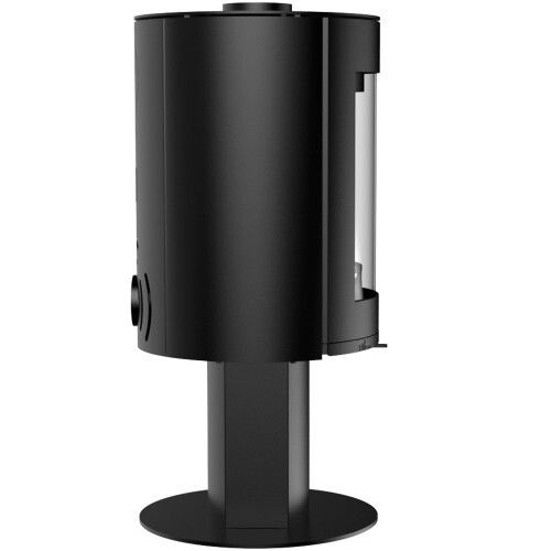 Fire Log burner stove 5kW Oval Modern Wood Burning Stove round elipse ...