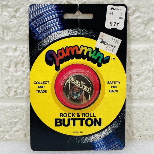 VTG‼ Judas Priest SEALED Jammin' Rock & Roll Button On Card 1980's ...