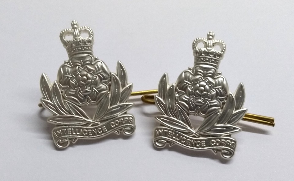 Intelligence Corps Collar Dogs Army Officers Insignia Metal Badges ...