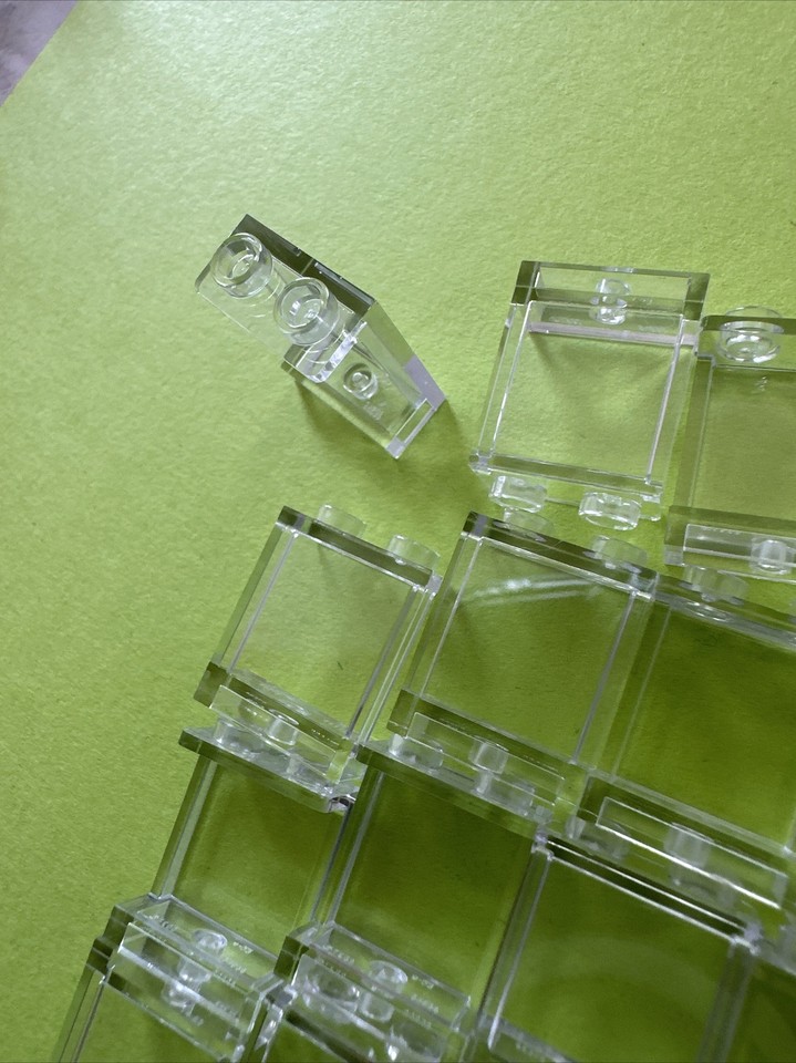 ☀LEGO New Lot of 25 Clear Transparent Wall Elements 1x2x2 Trans White ...