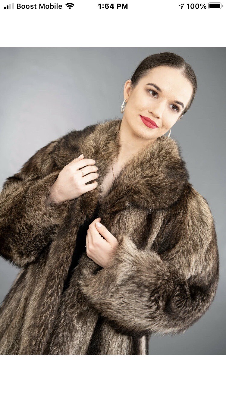 1706 AMAZING REAL RACCOON COAT LUXURY FUR JACKET BEAUTIFUL LOOK SIZE L ...
