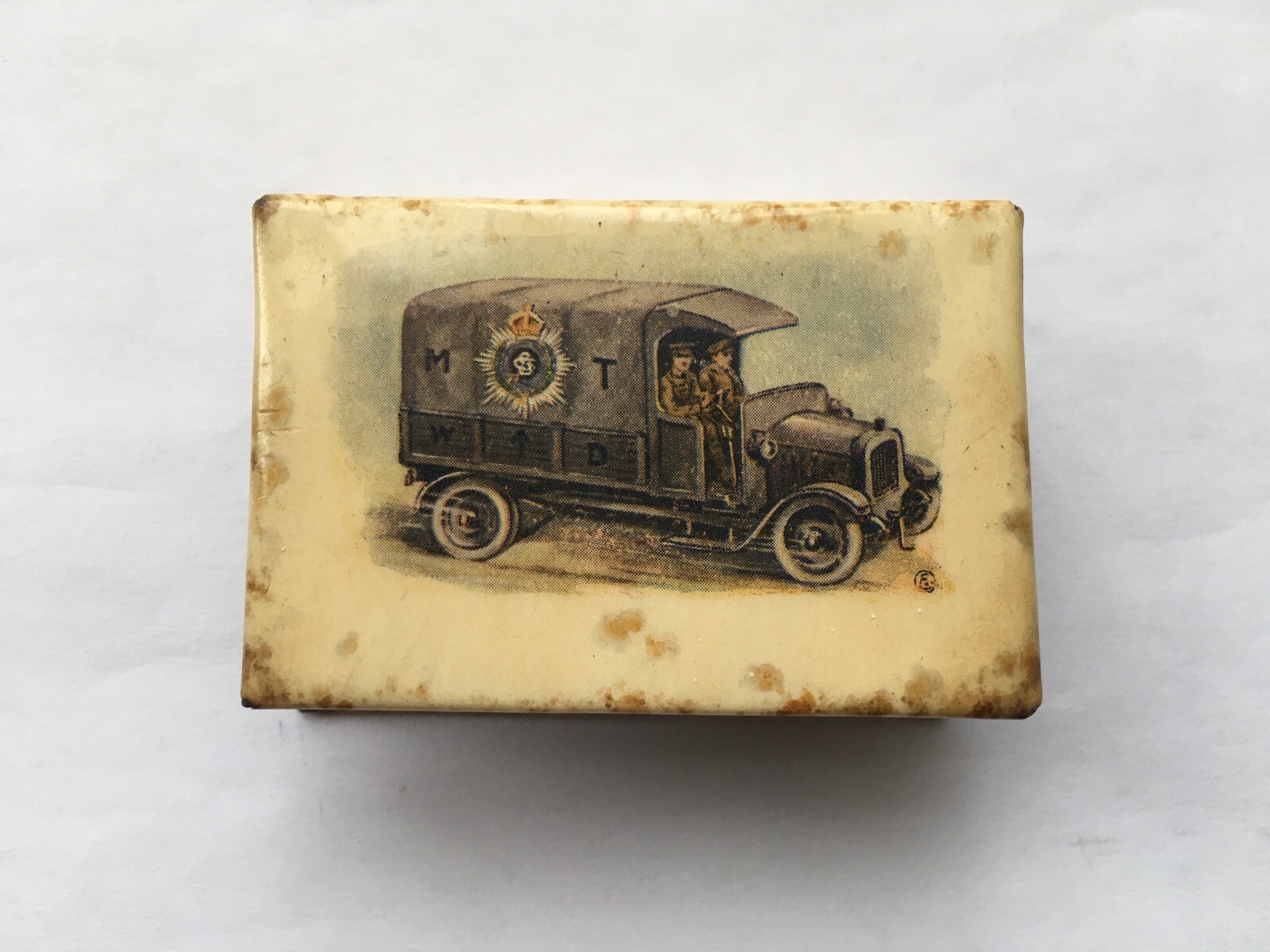 RARE WW1 VINTAGE THE MECHANICAL TRANSPORT CORPS MATCHBOX HOLDER/COVER ...