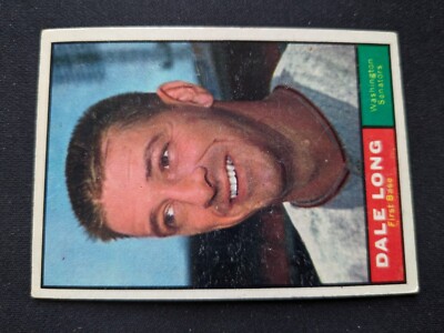 1961 Topps Baseball Card # 17 Dale Long - Washington Senators (VG/EX ...