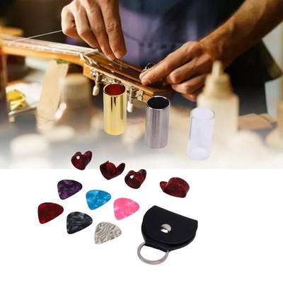 Guitar Slide Set Kit 51mm With Picks & Finger Cots Storage Bag 8I9F ...
