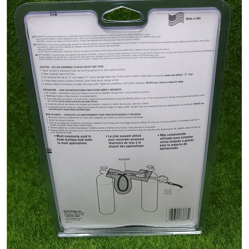 Propane Two-Tank Hook-up Kit W/ Tee 30in Hose Assembly Secure ...
