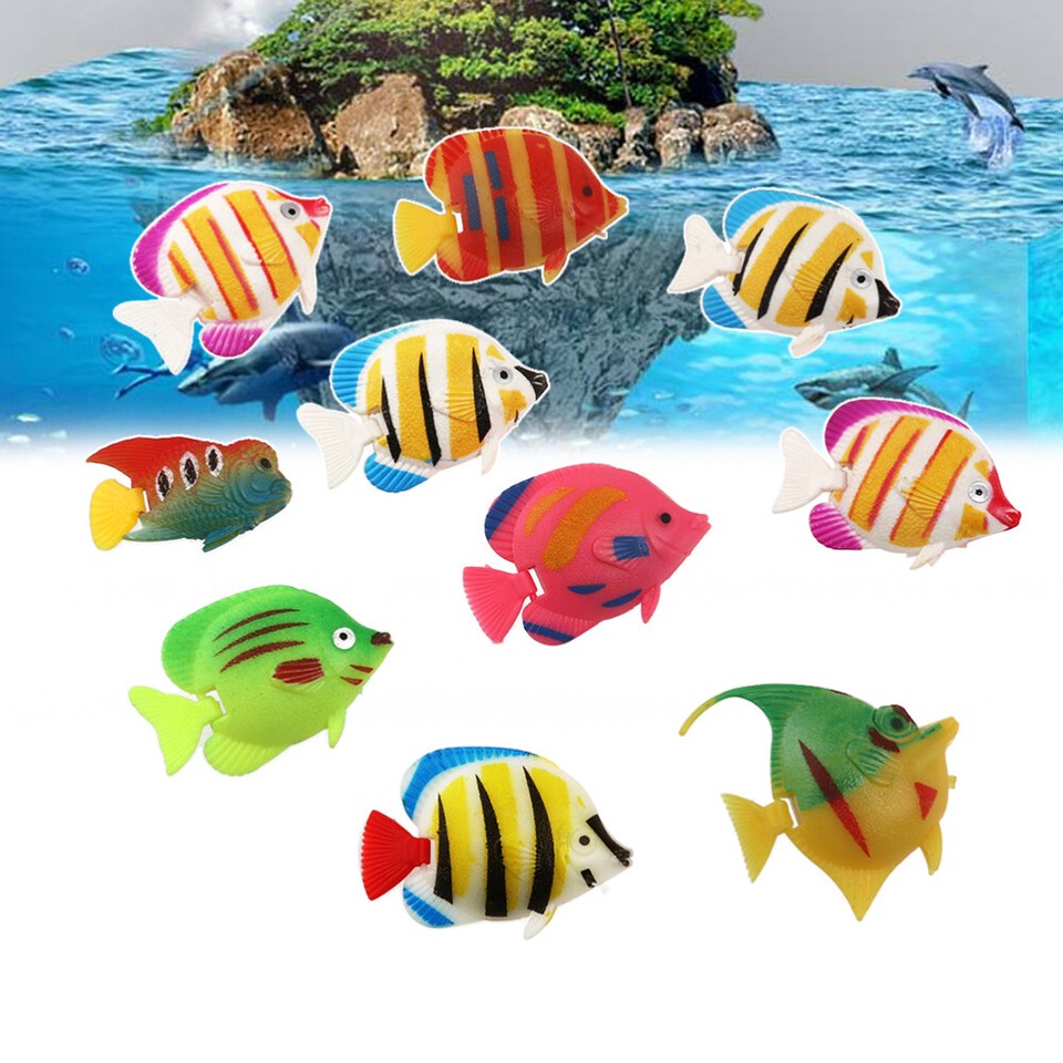 20Pcs Fake Fish for Aquarium Decoration Vivid Plastic Artificial Fish ...