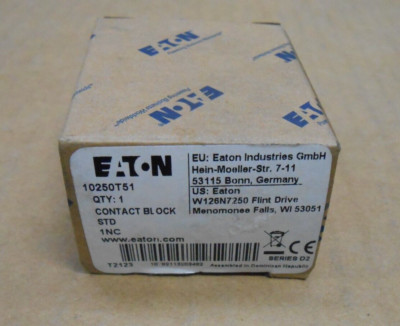 NEW NIB EATON CUTLER HAMMER 10250T51 CONTACT BLOCK STANDARD 1 NC N.C ...